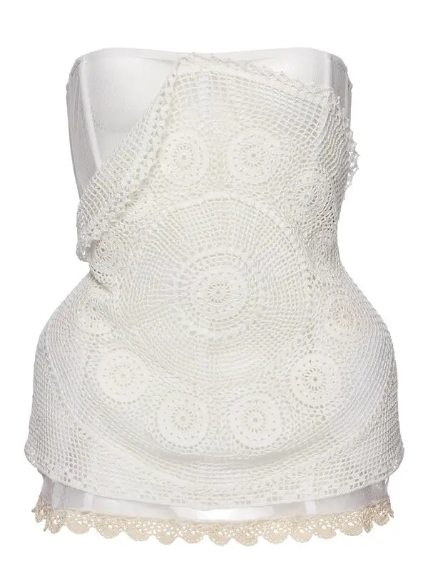 Magda Butrym Crochet Corset Top - White