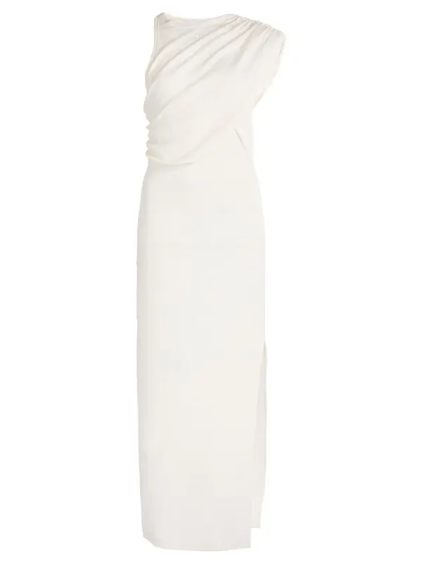 COURREGES Twisted Cotton-knit Midi Dress - White