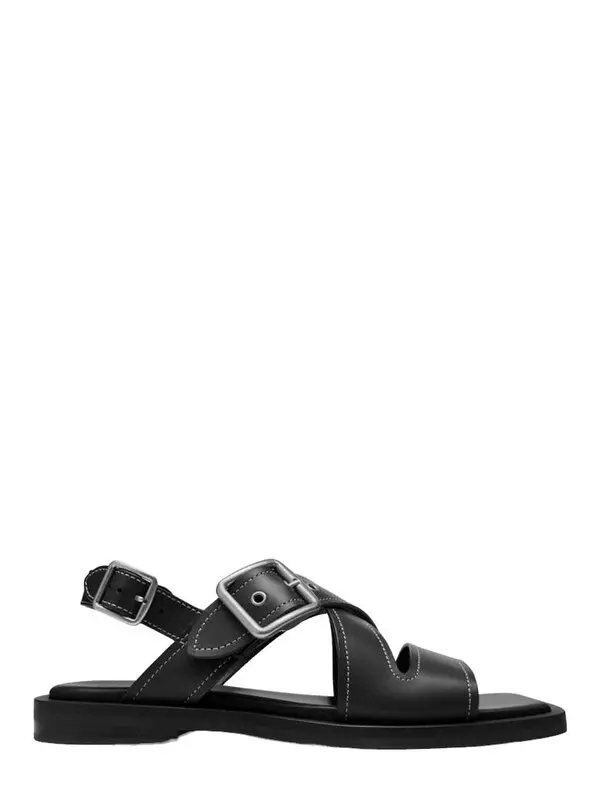 COACH® Archival Buckle Flat Sandal - Black