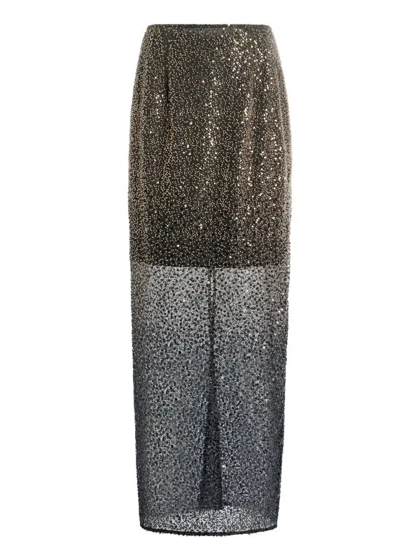 ROTATE BY BIRGER CHRISTENSEN Beaded Maxi Skirt - Black