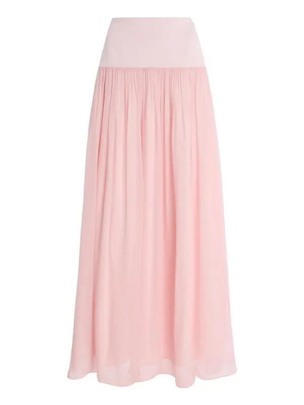 Posse Solene Chiffon Maxi Skirt - Pink