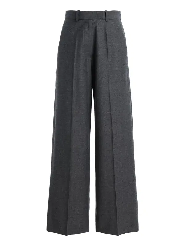 THE FRANKIE SHOP Brickell Wool-blend Flannel Trousers - Grey