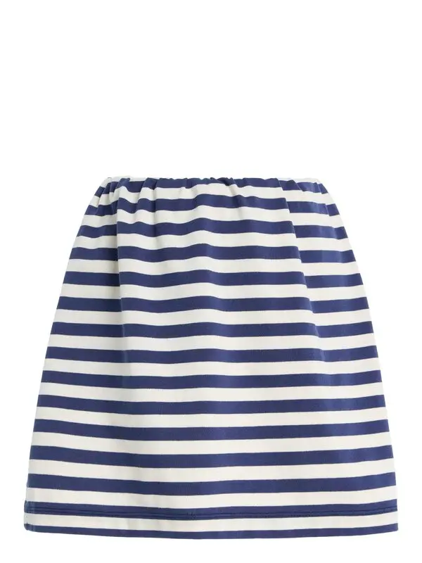 Posse Haisley Striped Cotton Mini Skirt - Blue
