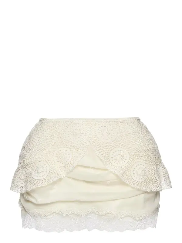 Magda Butrym Lace-trimmed Mini Skirt - White