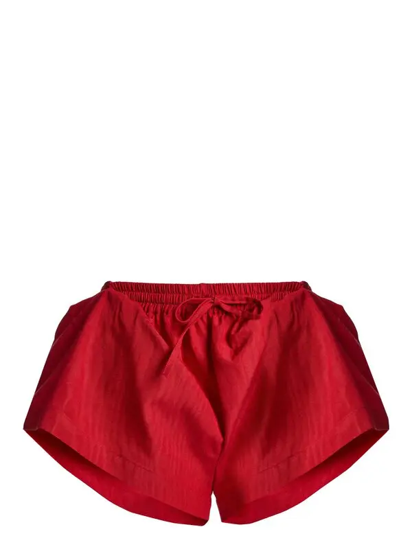 Christopher Esber Moiré Cotton-blend Mini Shorts - Red
