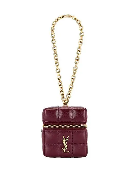 Saint Laurent Mini Cube Box With Chain - Dark Ruby