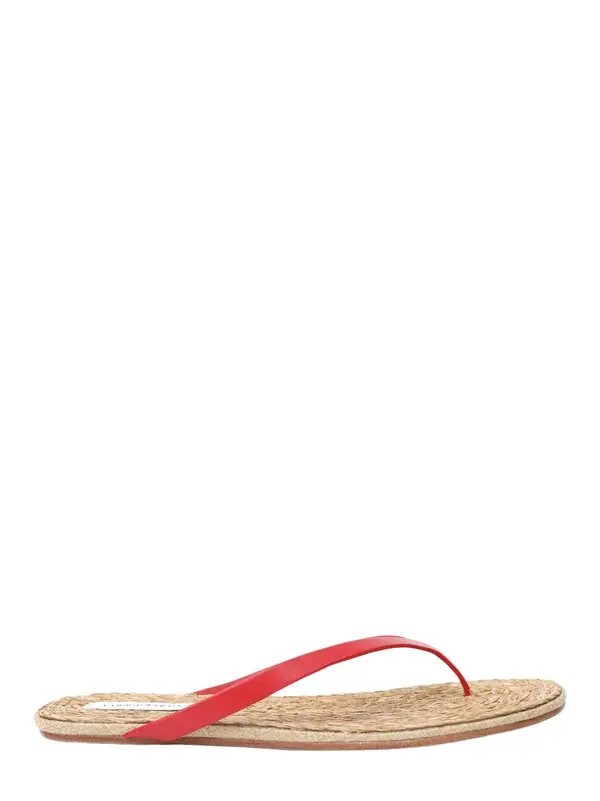 Christopher Esber Palma Raffia Flip Flop Sandals - Red