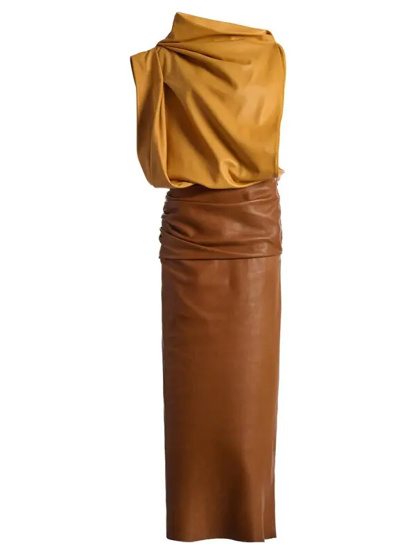 Christopher Esber Draped Leather Maxi Dress - Multi