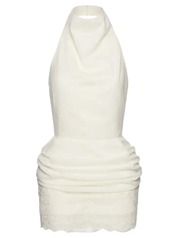 Magda Butrym Silk-blend Halter Mini Dress - Ivory