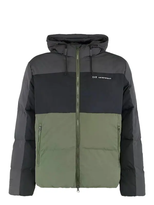 Emporio Armani Colourblock Puffer Jacket - Green