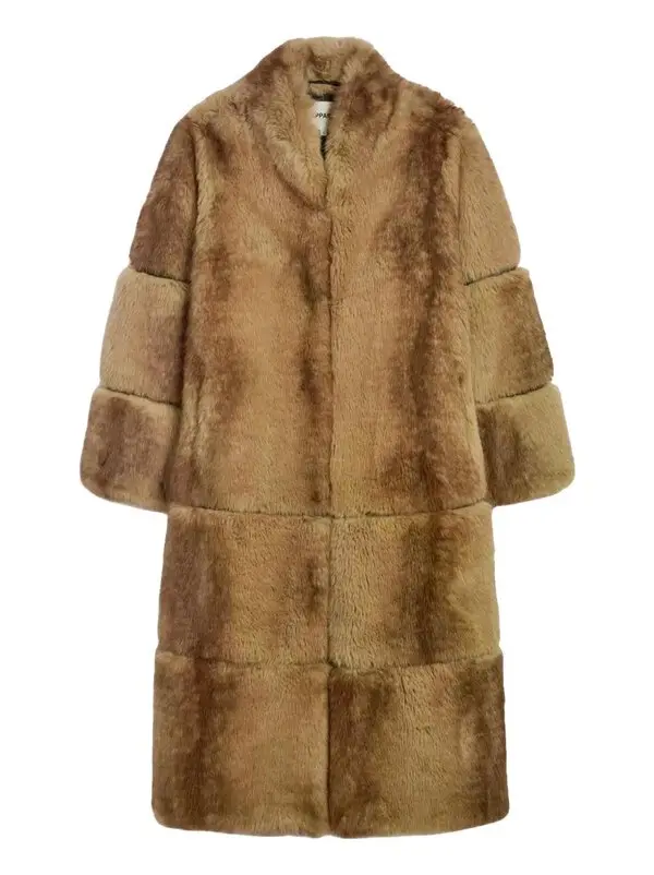 Apparis Sylke Single-breasted Faux-fur Coat - Brown