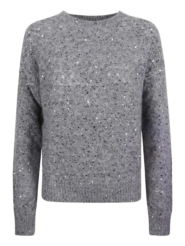 MOORER Sequin-embellished Sweater - Grey