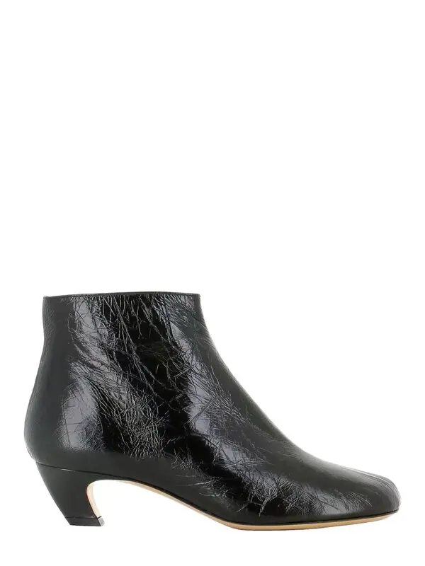 Le Monde Beryl Square-toe Leather Boots - Black