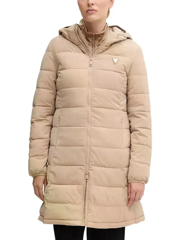 Guess Hooded Padded Coat - Neutrals