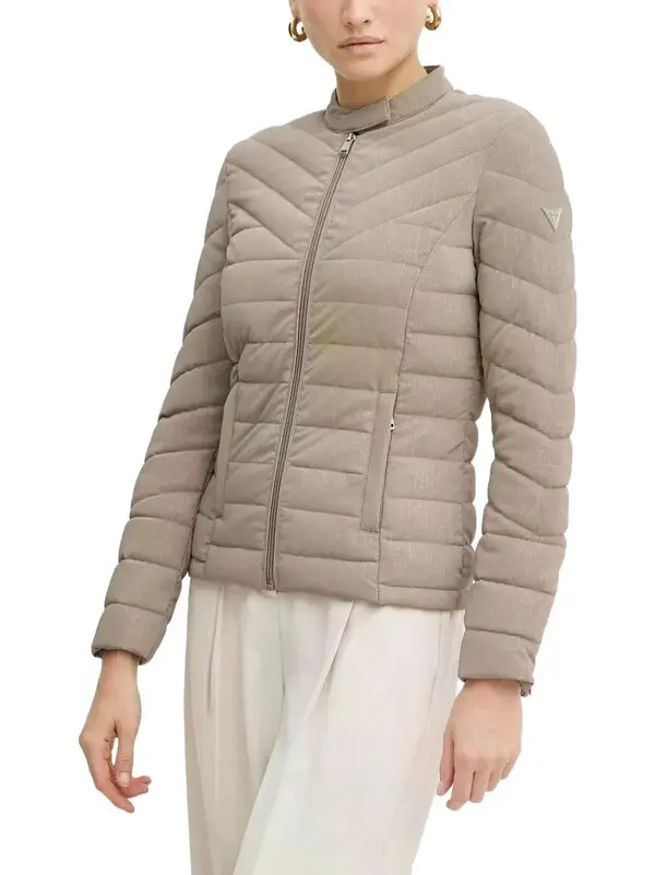 Guess Quilted Zip Jacket - Neutrals