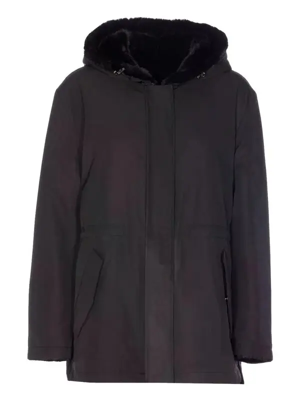LOU ANDREA Reversible Hooded Jacket - Black
