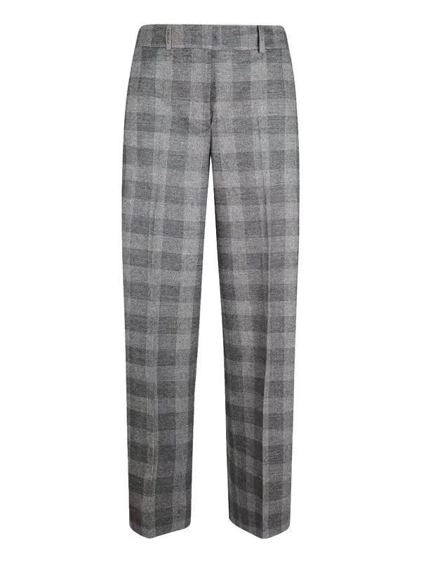 Peserico Checked Trousers - Grey