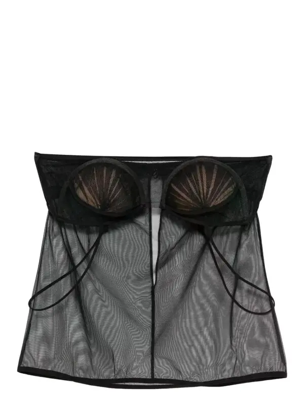 NENSI DOJAKA Semi-sheer Panelled Tank Top - Black