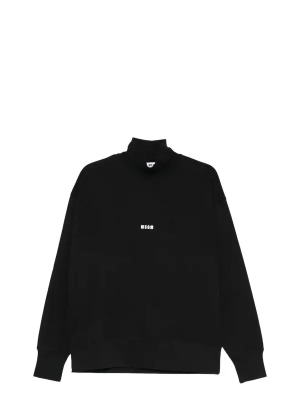 MSGM Logo-detail High-neck Sweatshirt - Black