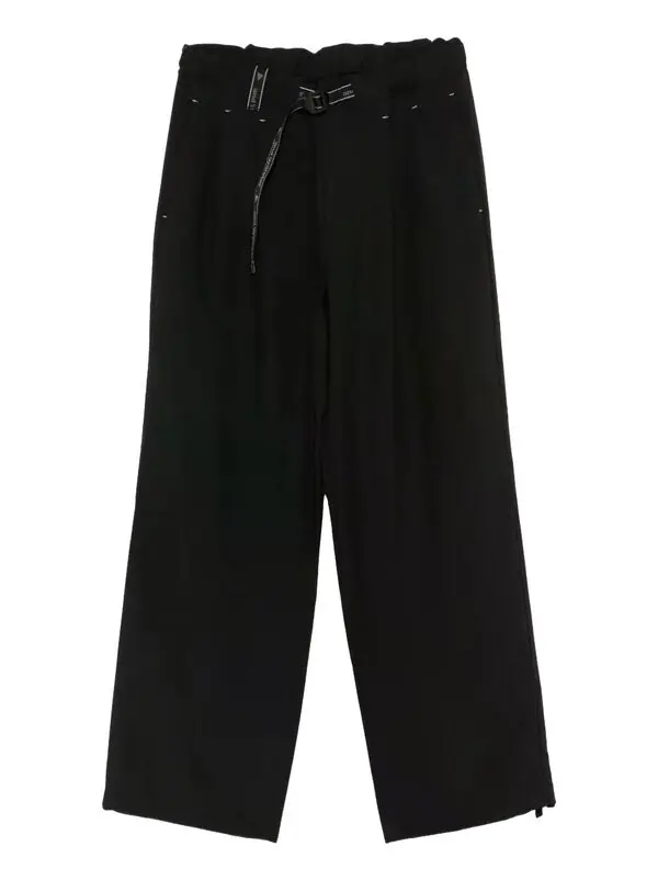 AND WANDER Belted Wide-leg Trousers - Black