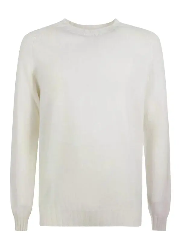 Tagliatore Longsleeve Ribbed Knitted Sweater - White