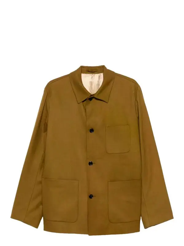 LARDINI Patch-pocket Shirt Jacket - Brown