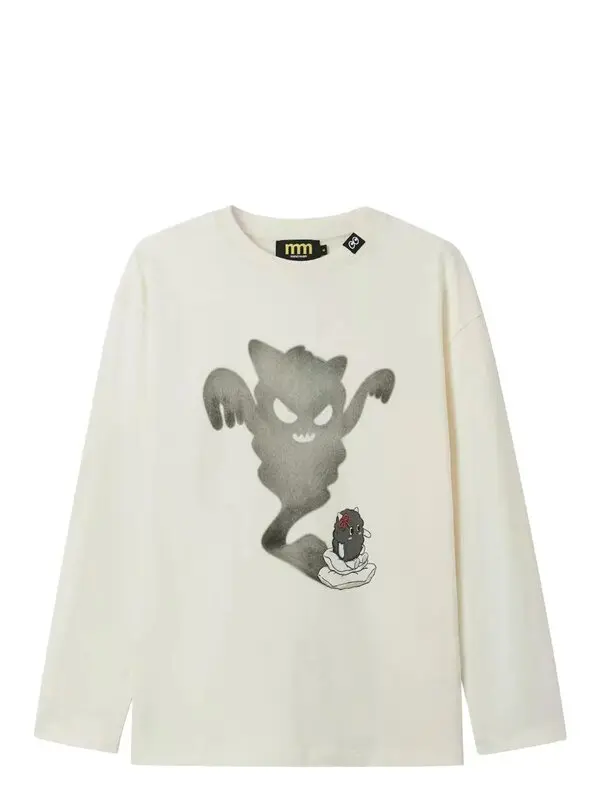 MINI CREAM Graphic-print Long-sleeve T-shirt - Neutrals