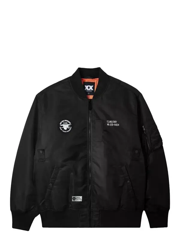 FINGERCROXX Zip-up Bomber Jacket - Black