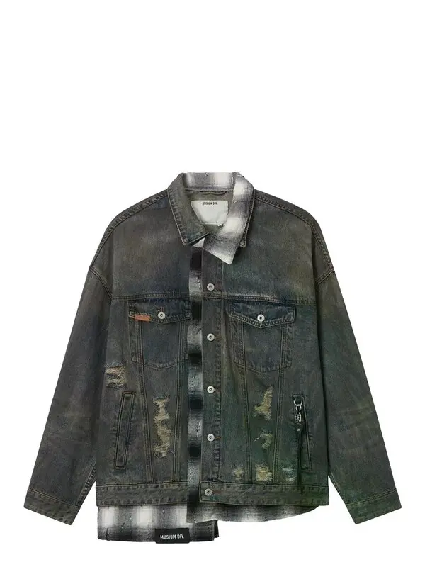 MUSIUM DIV. Distressed Denim Trucker Jacket - Blue