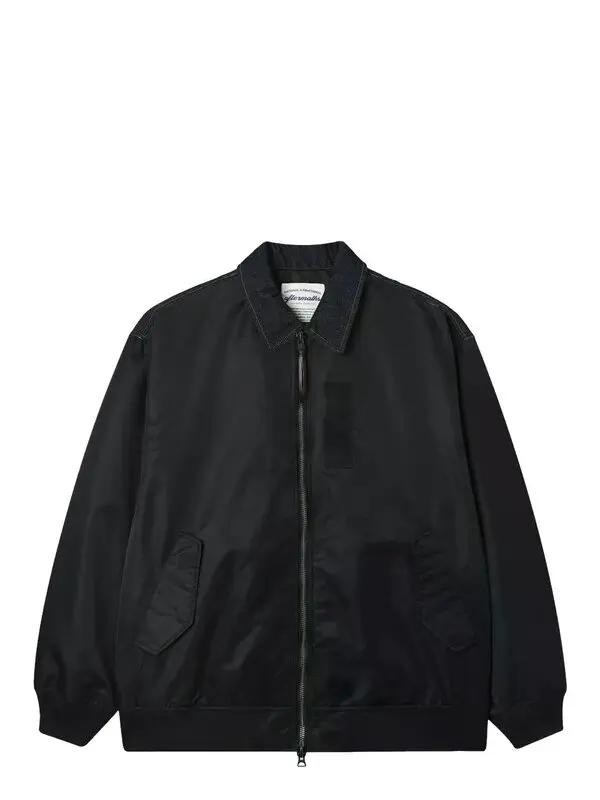 AFTERMATHS Zip-up Bomber Jacket - Black