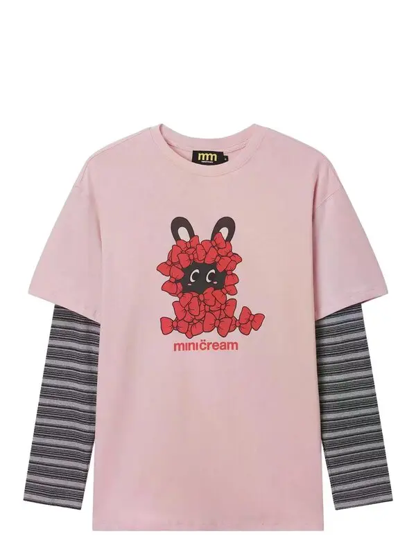 MINI CREAM Graphic Print Crew-neck Top - Pink