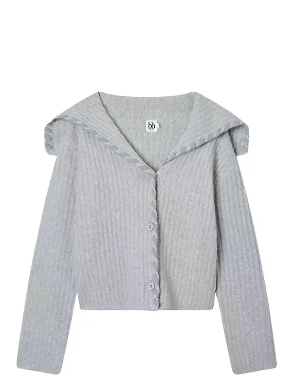 B+AB Ribbed-knit Cardigan - Grey