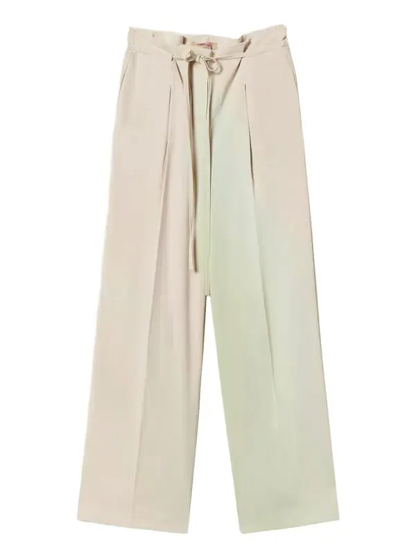 TWINSET Drawstring Wide Leg Trousers - Neutrals