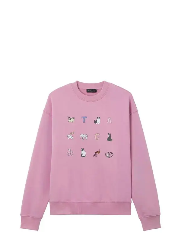 TOUT A COUP Graphic Crewneck Sweatshirt - Pink