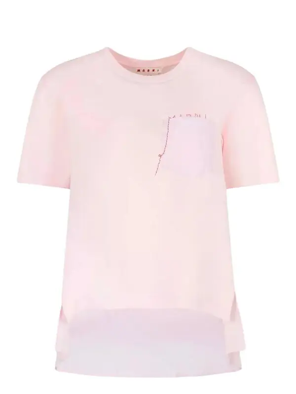 Marni Logo-embroidered Cotton T-shirt - Pink