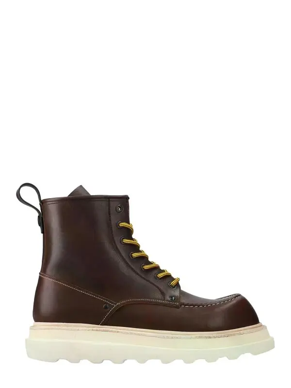Premiata Lace-up Platform Boots - Brown