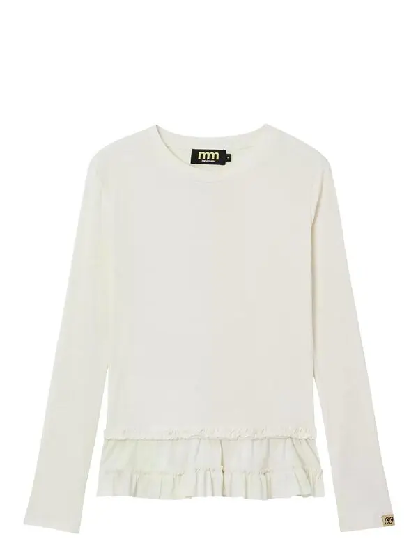 MINI CREAM Ruffled T-shirt - Neutrals