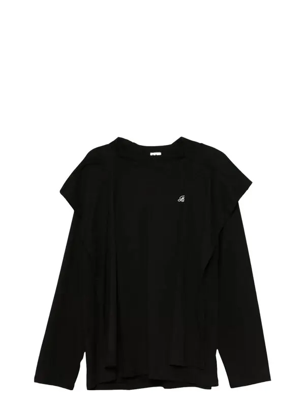 B+AB Logo Layered Hoodie - Black