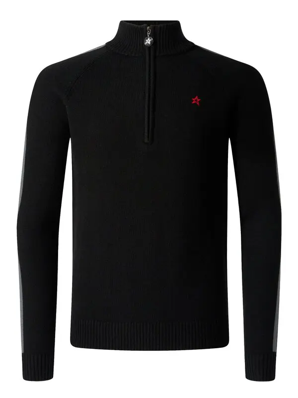 Perfect Moment La Tour Merino Wool Half-zip - Black
