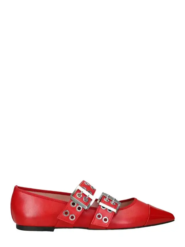 Pretty Ballerinas Buckle Ballet Flats - Red