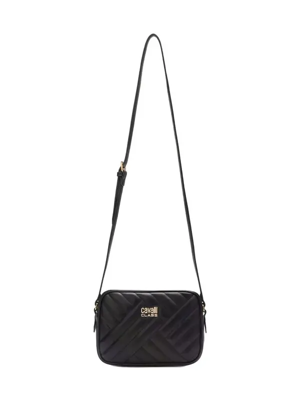 Roberto Cavalli Quilted Shoulder Bag With Logo - Black