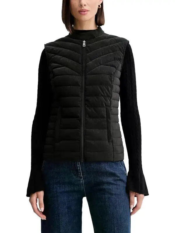 Guess Quilted Gilet With Zip Closure - Black