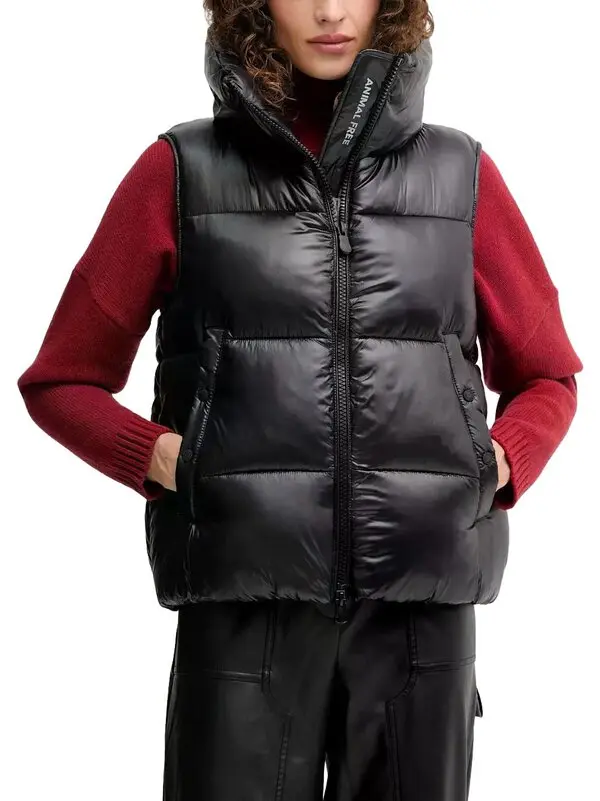 SAVE THE DUCK Padded Funnel-neck Gilet - Black