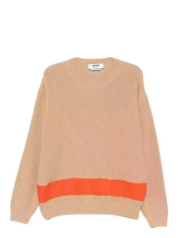 MSGM Stripe-detail Jumper - Neutrals