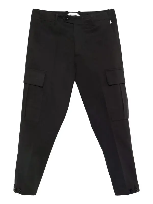NEW YORK RESIDENT Cargo-pockets Straight-leg Trousers - Black