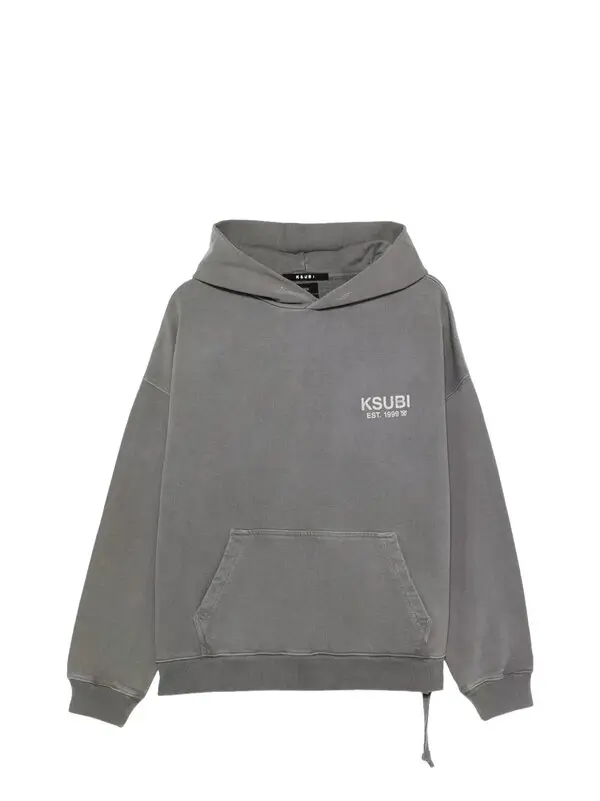 Ksubi Hooded Pullover With Ribbed Trim - Grey