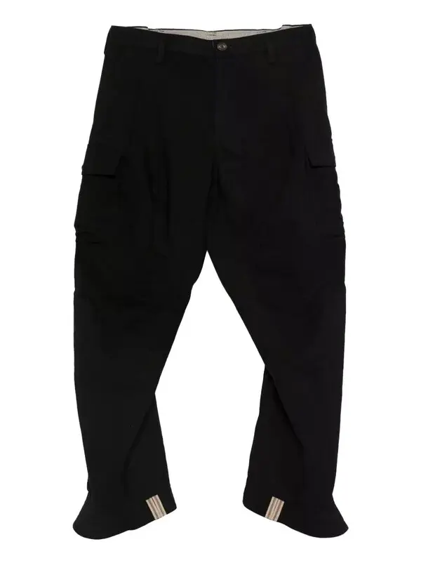 ZIGGY CHEN Cargo Straight-leg Trousers - Black
