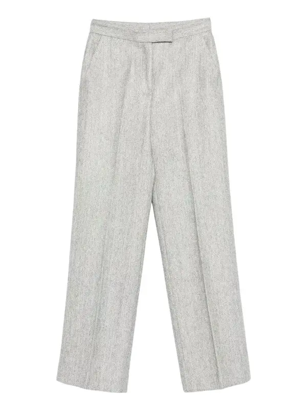 Antonelli Firenze Herringbone Tailored Trousers - Grey