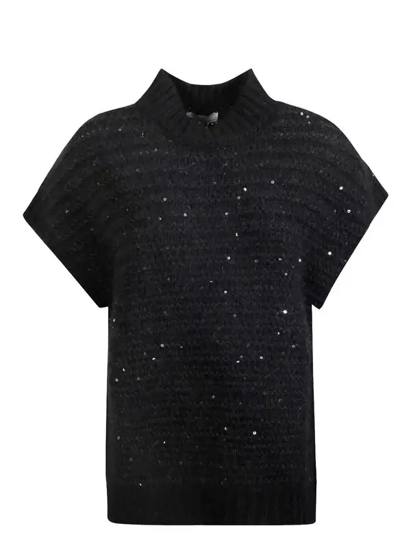 Peserico Sequin Embellished Sweater - Black