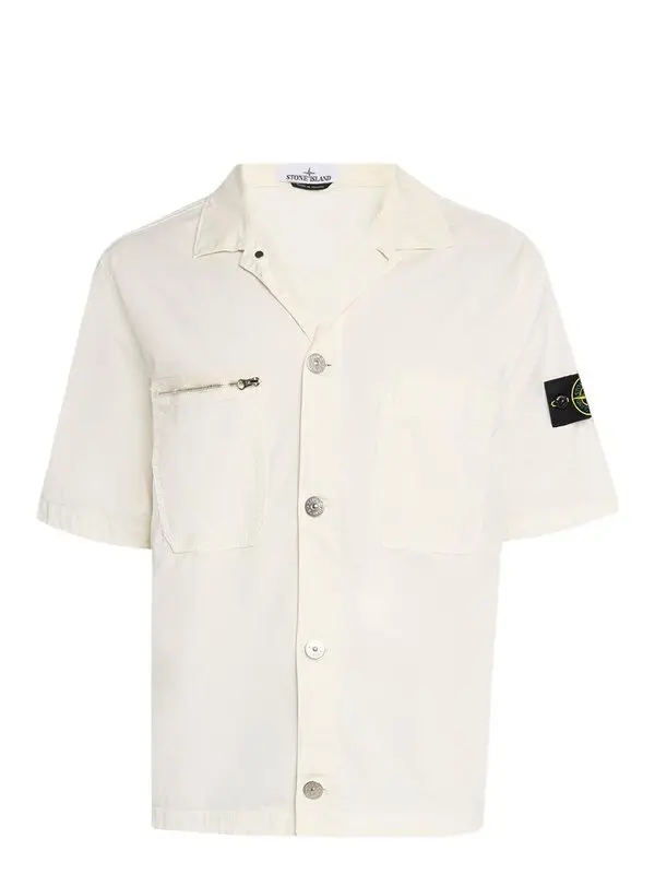 Stone Island Cotton Twill Stretch Overshirt - Ivory